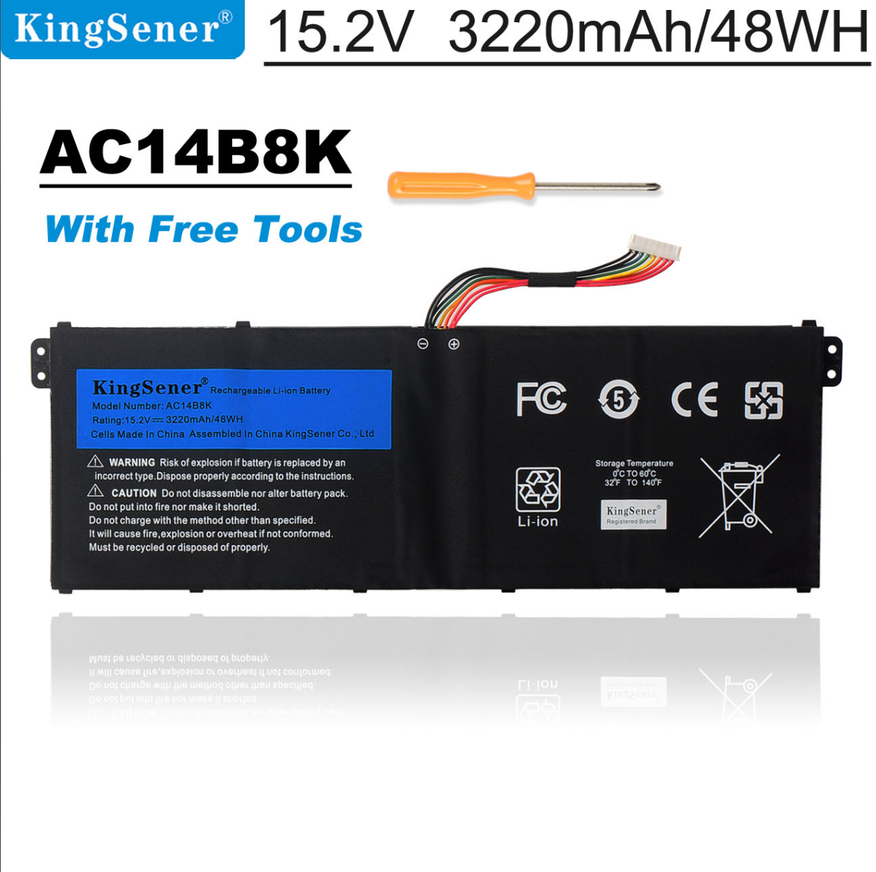 Ca KingSener 48WH AC14B8K Battery For Acer Aspire CB3-111 CB5-311 ...