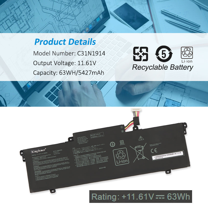 Kingsener C31N1914 Laptop Battery For Asus ZenBook 13 UX425UG ...