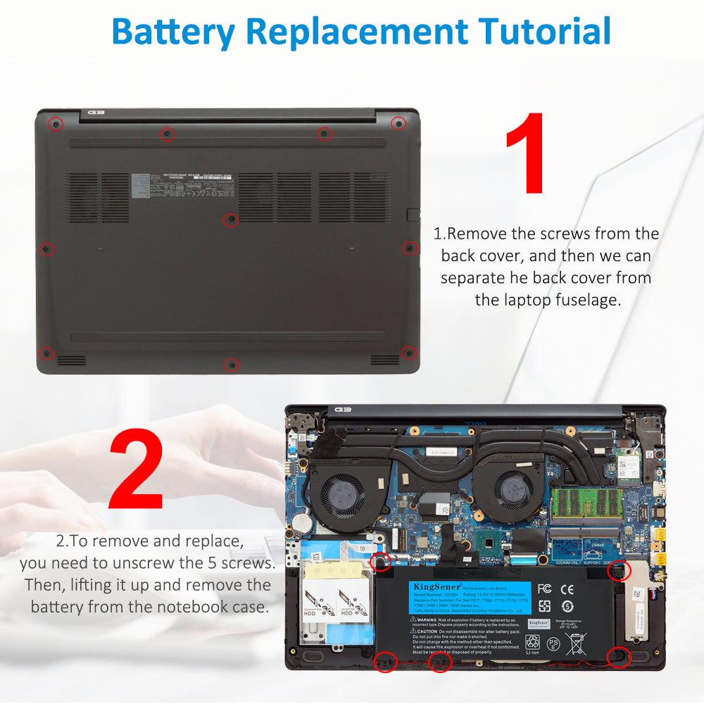 KingSener Brand 33YDH 15.2V 56WH laptop battery For Dell Inspiron ...