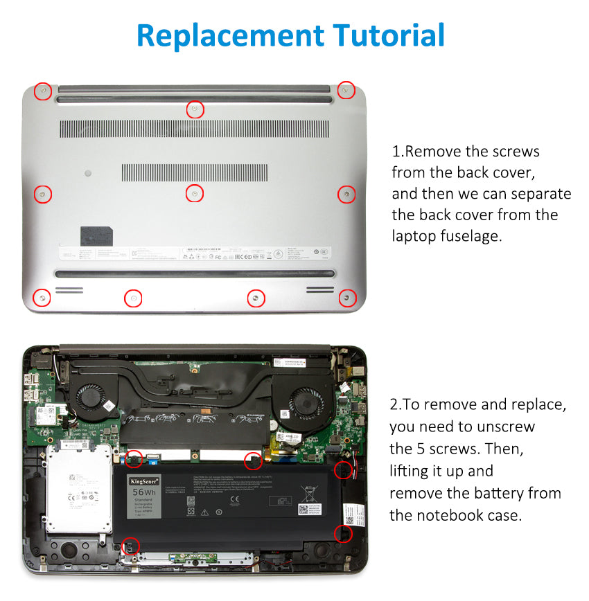 DELL Inspiron 4P8PH D2VF9 G05H0 Battery 7.4V 56Wh - BatteryMall.com