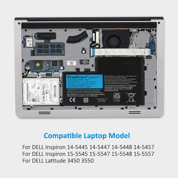 Laptop Battery For Dell Latitude 3450 3550 43WH 11.1V - BatteryMall.com