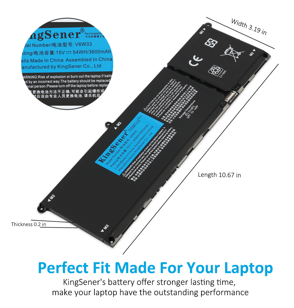 V6W33 Battery for Dell Inspiron 16 5625 5620 Latitude 3320 - 15V 54Wh ...