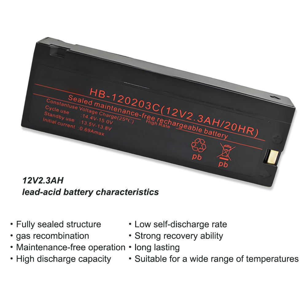 HB-120203C 12V 2.3AH Lead-Acid Monitor Battery - BatteryMall.com