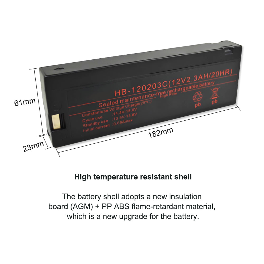 HB-120203C 12V 2.3AH Lead-Acid Monitor Battery - BatteryMall.com