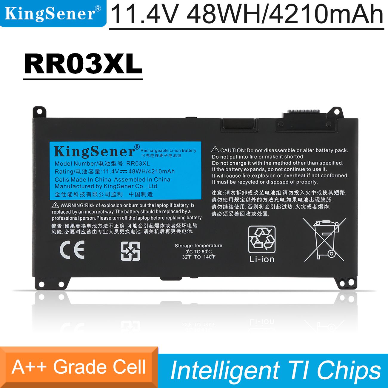 KingSener RR03XL Battery for HP ProBook 430 440 450 455 470 G4 series ...