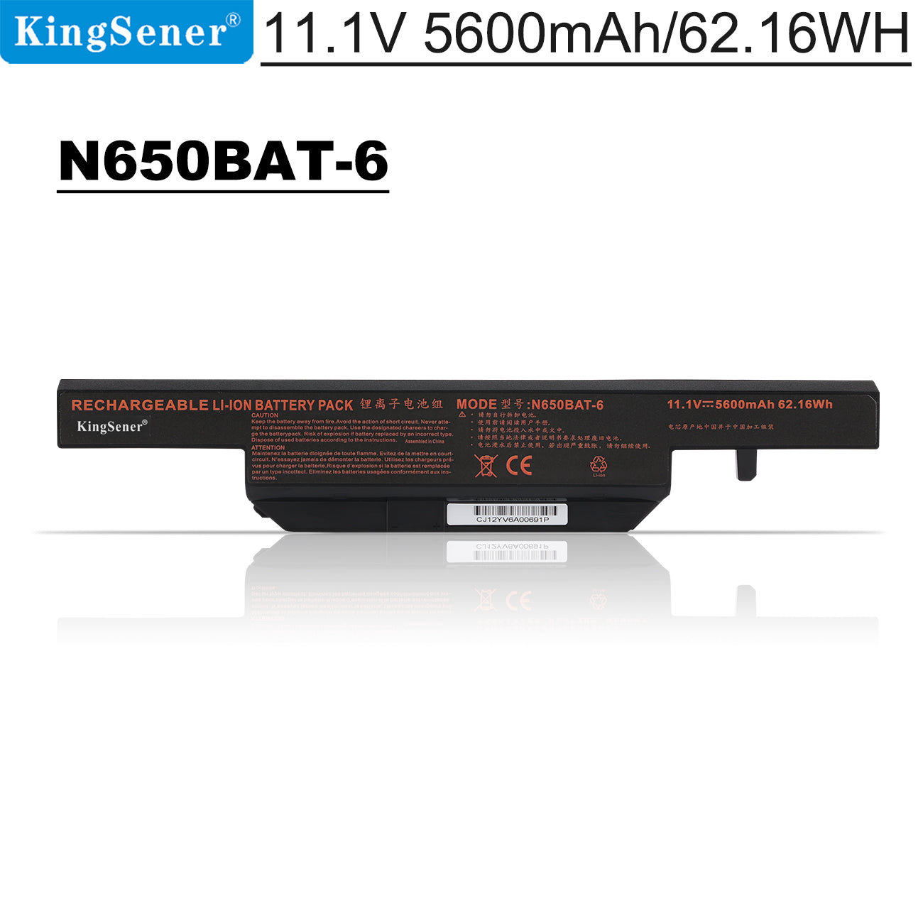 Clevo N650BAT-6 Laptop Battery 11.1V 48.84Wh For DD-Pro CW65L003 ...