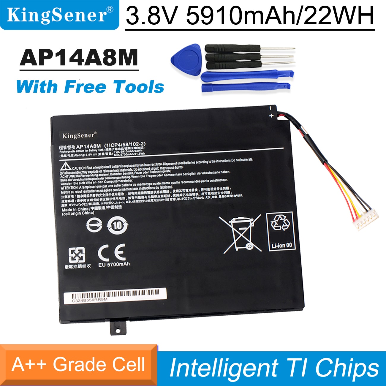 KingSener AP14A8M Laptop Battery For Acer Iconia Tab 10 A3-A20 A3 ...