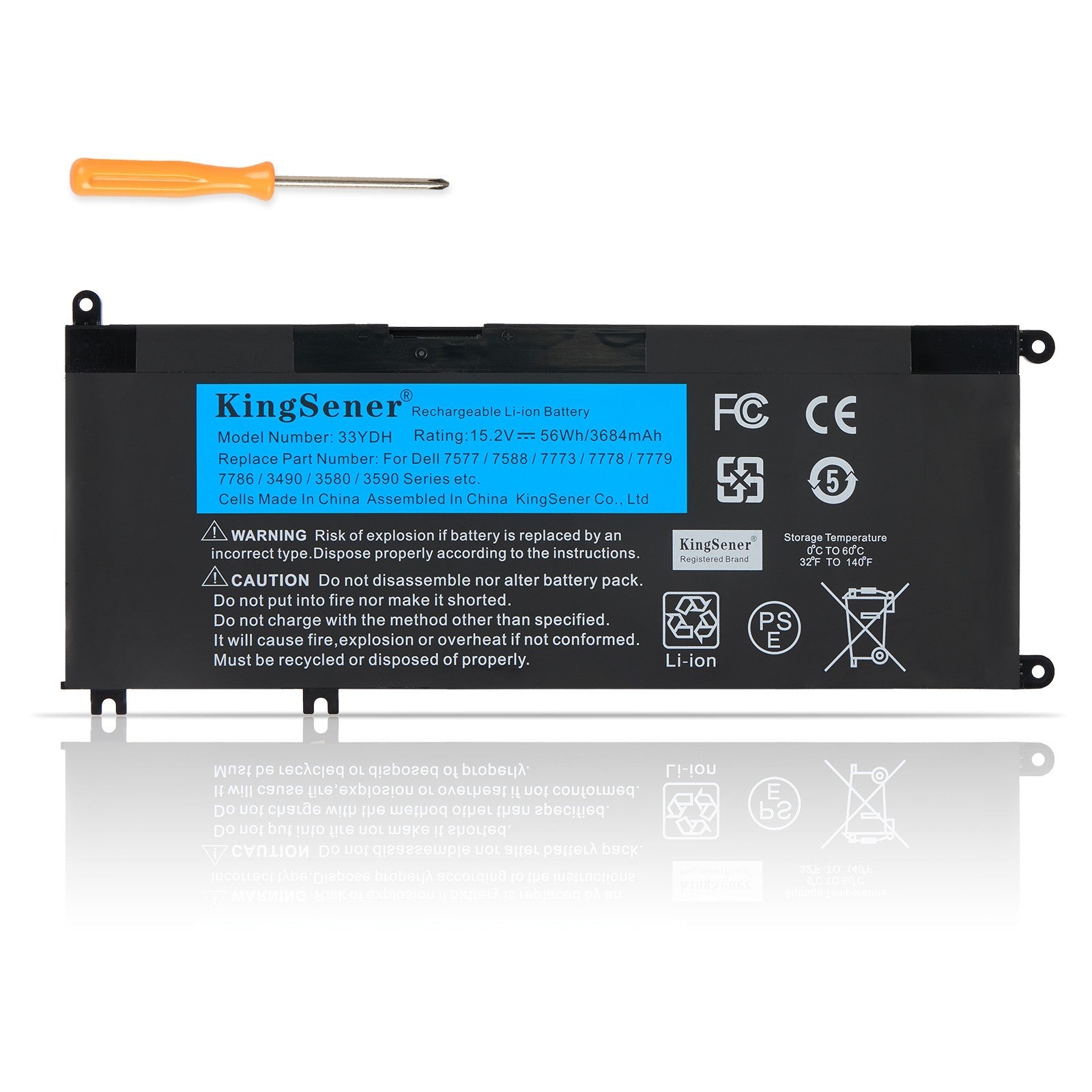 KingSener Brand 33YDH 15.2V 56WH laptop battery For Dell Inspiron ...