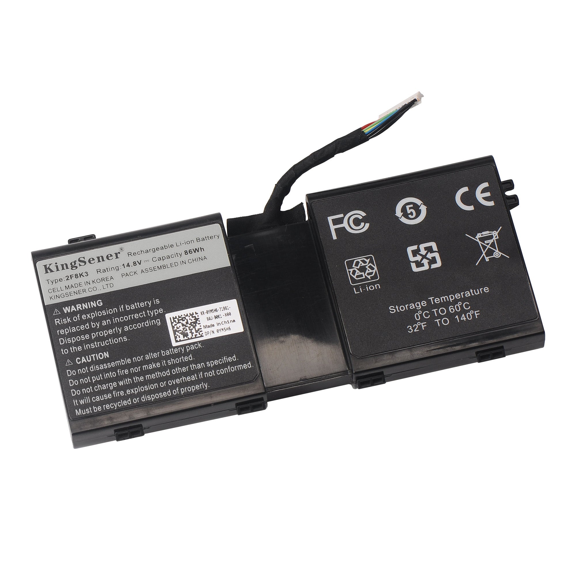 KingSener 2F8K3 14.8V 86WH laptop battery For Dell Alienware ...