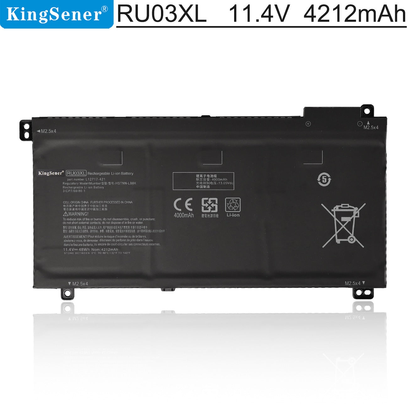 KingSener RU03XL Laptop Battery For HP ProBook X360 11 G3 G4 G5 G6 ...