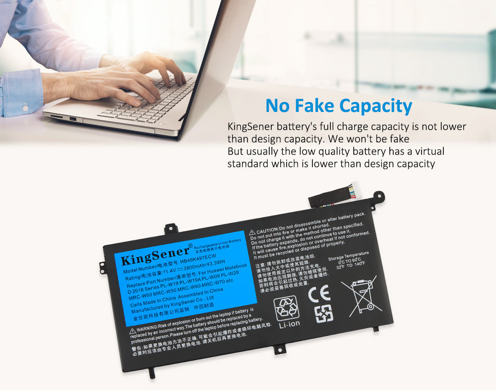 Kingsener HB46K497ECW Laptop Battery For Huawei Matebook MRC-W60 ...